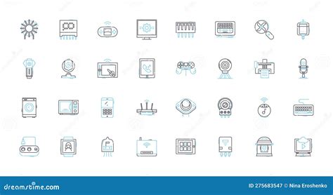 Technological Innovation Linear Icons Set Disruption Automation