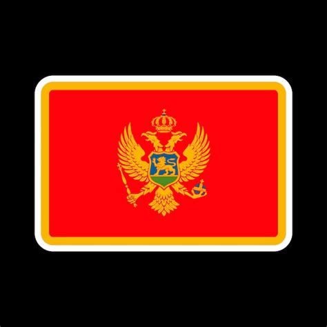 Cores Oficiais Da Bandeira De Montenegro E Ilustração Vetorial De