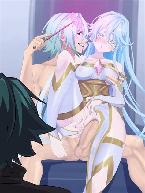 Rule 34 Blue Hair Elfaria Albis Serfort Female Hypnosis Light Skinned