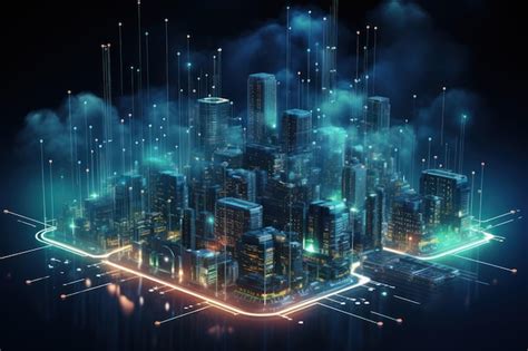 Premium Ai Image Cloud Computing Technology Concept Smart City And