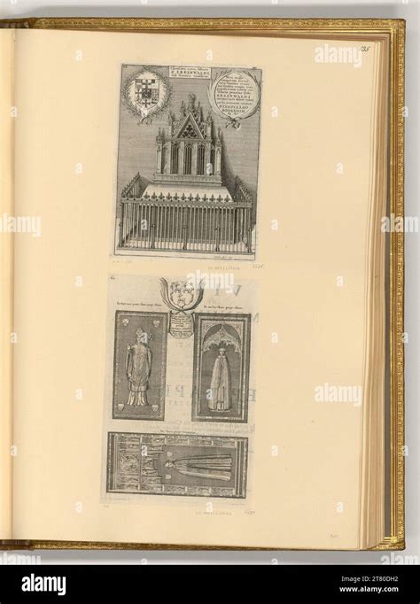 Wenzel Hollar Engraver Niche Figures With Coat Of Arms Kenotaph With