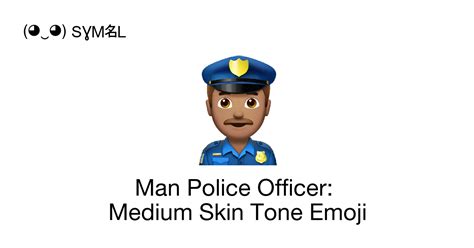 Man Police Officer Medium Skin Tone Emoji Meaning Copy And