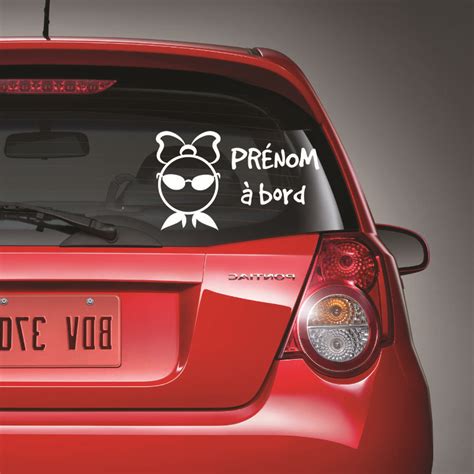 Sticker Bébé à Bord Personnalisable à Lunettes Stickers Auto Voitures