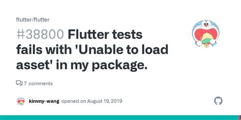 Flutter Tests Fails With Unable To Load Asset In My Package · Issue 38800 · Flutterflutter