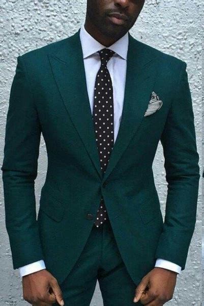 Men Two Piece Suit Hunter Green Wedding Suit Formal Fashion Slim Fit