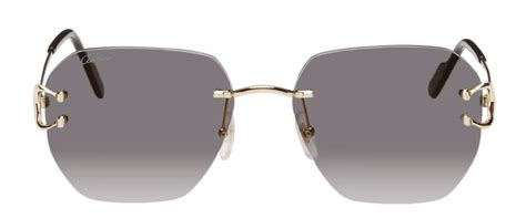 Cartier C Wire Frame Glasses Gold Black Grailed