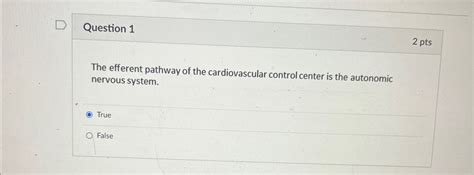 Solved Question 12 ﻿ptsthe Efferent Pathway Of The
