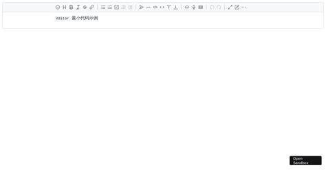 Vditor React Minimal Example Codesandbox