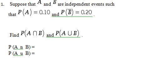Solved Suppose that and are independent events such that | Chegg.com