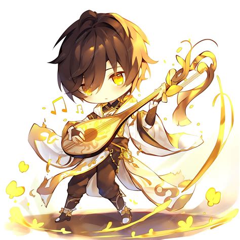 Premium Photo Bard Bard With A White And Gold Robe Male Teenager Medium He Character Game