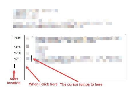 How Can I Make My Cursor Appear Where I Place It In Table Columns
