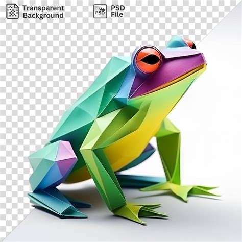 Premium Psd Paper Frog Sitting On A Piece Of Paper