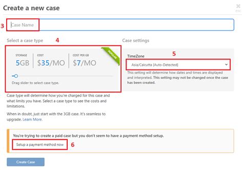 creating a new case in goldfynch goldfynch support