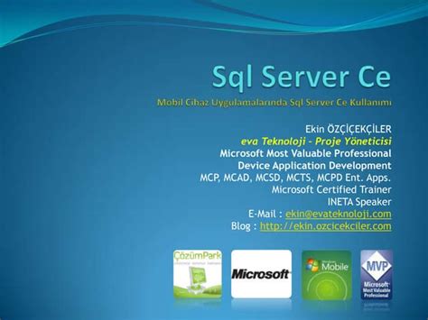 Mobil Cihaz Uygulamalarında Sql Server Ce Kullanımı Pptx