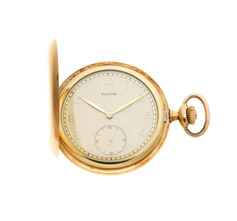 Bonhams Favor A 14k Gold Keyless Wind Full Hunter Pocket Watch Circa