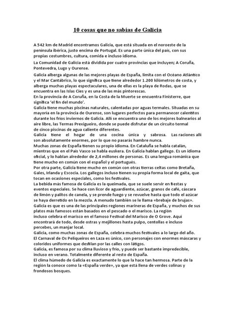 10 Cosas Que No Sabías De Galicia Pdf Mariscos