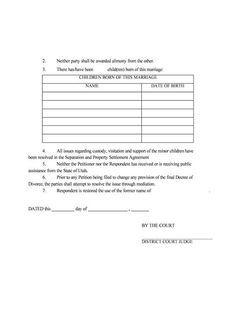 Decree Divorce Utah Fill Out And Sign Online Dochub