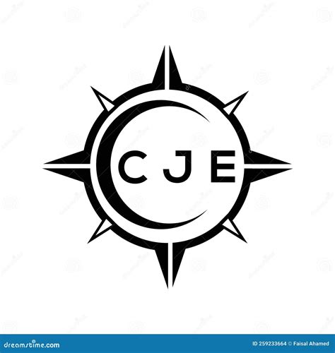 Cje Abstract Technology Circle Setting Logo Design On White Background