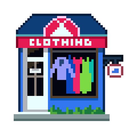 Pixel Art Clothing Store Pixel Art Marketplace Pixel Shopkeeper