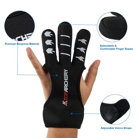 Toparchery Archery Glove Three Finger Guard Shooting