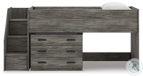 Frandern Gray Twin Loft Bed With Drawer Storage From Home Gallery