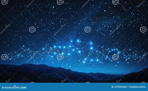 Night Sky Constellation Shaped Like A Data Graph Depicting Stars