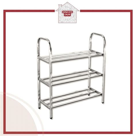 Jual Rak Sepatu Sendal Stainless Steel 3 4 Dan 5 Susun Tempat Alas
