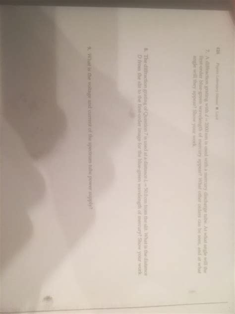 Solved A Diffraction Grating With D 2000nm Is Used With A