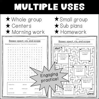 Morphology Slideshow And Practice Review Worksheets Bases Spect Vis Scope