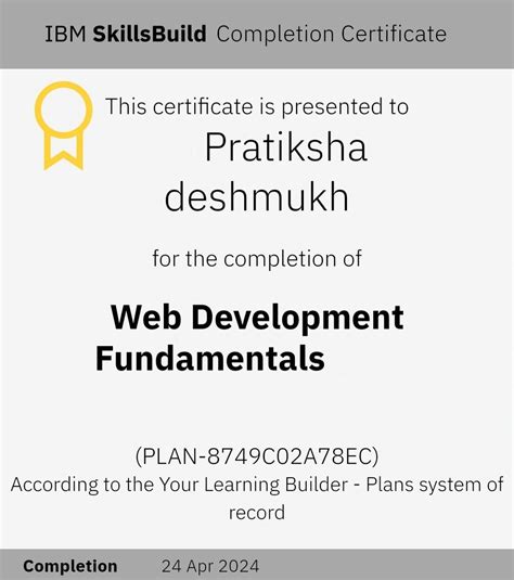 Pratiksha Deshmukh On Linkedin Webdevelopment Ibm Techskills
