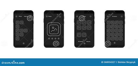 Four Smartphone Calculator Apps Displayed With Different Button Designs And Layouts Cartoon
