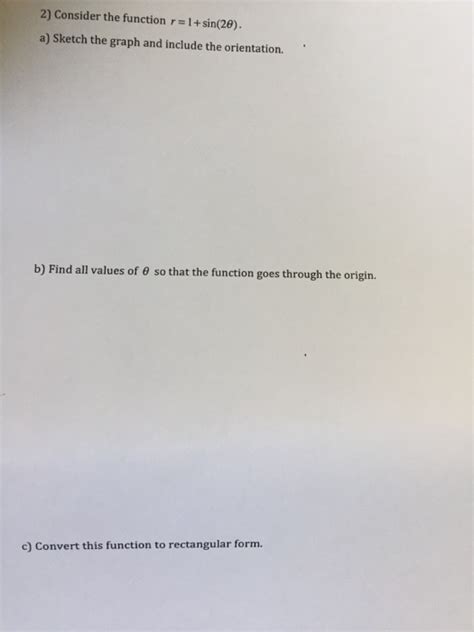 Solved Consider The Function R 1 Sin 2 Theta Sketch Chegg Com