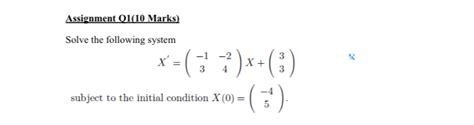 Solved Assignment 0110 Marks Solve The Following System 1