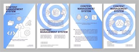 Premium Vector Content Management Platform Blue Gradient Brochure Template