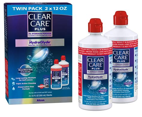 Clear Care Plus Cleaning Solution With Lens Case Twin Pack Multi 12