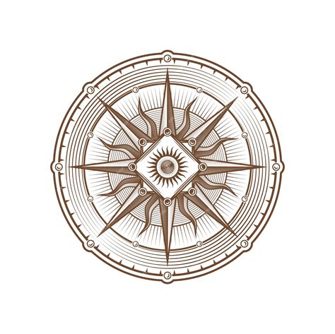 Premium Vector Vintage Compass Wind Rose Medieval Nautical Sign