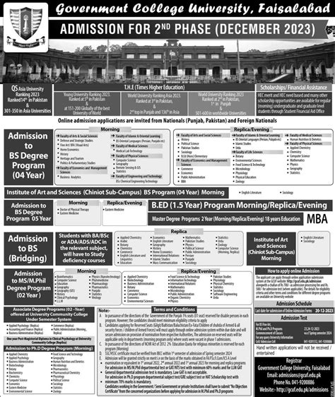 Admissions GCUF