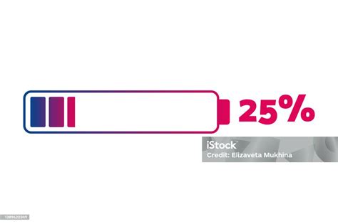25 차트 벡터 백분율 인포그래픽입니다 격리된 그라데이션 아이콘입니다 다운로드 배터리 충전 성장 진행 비즈니스 디자인 에 대한 서명 0명에 대한 스톡 벡터 아트 및 기타