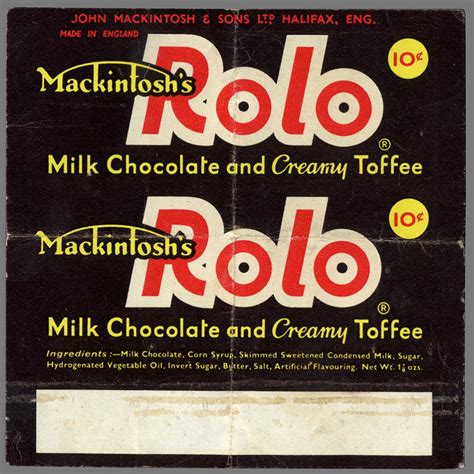 Cc Usa Mackintoshs Rolo 10 Cent Candy Wrapper 1950s 1960s
