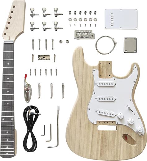 DBL ST Style DIY Electric Guitar Kit DIY Build Your Own Guitar 6 Strings With Paulownia Body And