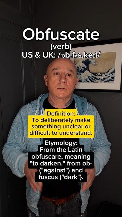 Obfuscate English Pronunciation Meaning Synonyms Etymology And
