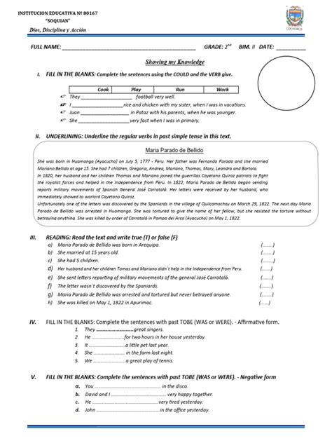 Evaluation 2° Ii Bim Pdf Linguistic Morphology Grammar