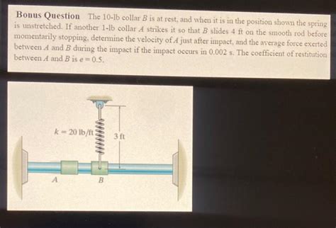 Solved Bonus Question The 10 Lb Collar B Is At Rest And Chegg Com