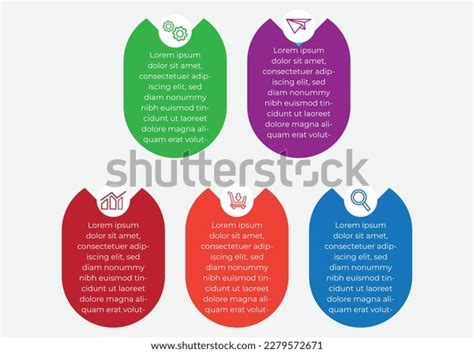 Flowchart Infographic 6 Rounded Elements Concept Stock Vector Royalty