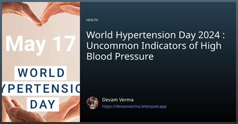World Hypertension Day 2024 Uncommon Indicators Of High Blood