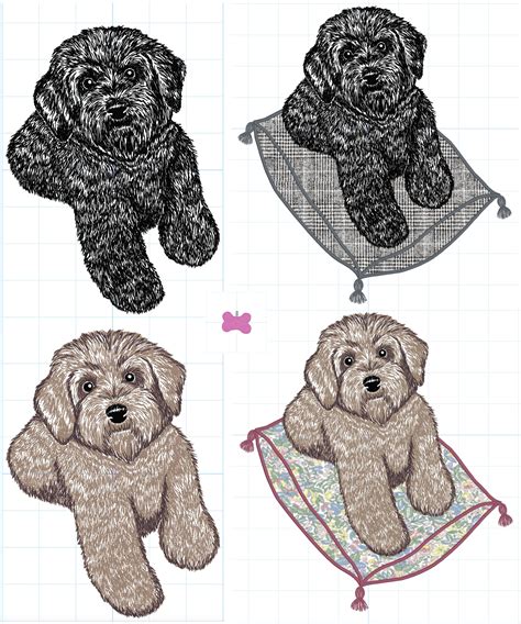 Daisy The Cockapoo Dog Poodle Cross Breed Machine Embroidery File