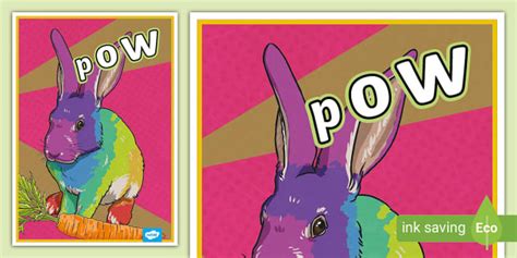 Rabbit Pop Art Display Poster Teacher Made Twinkl