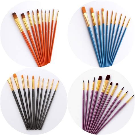 HÀng SẴn 10 CÂy Bộ Cọ Vẽ Chuyên Dụng Vẽ Màu Nước Sơn Dầu Màu Acrylic
