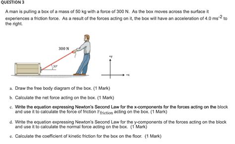 Solved A Man Is Pulling A Box Of A Mass Of 50 Kg With A