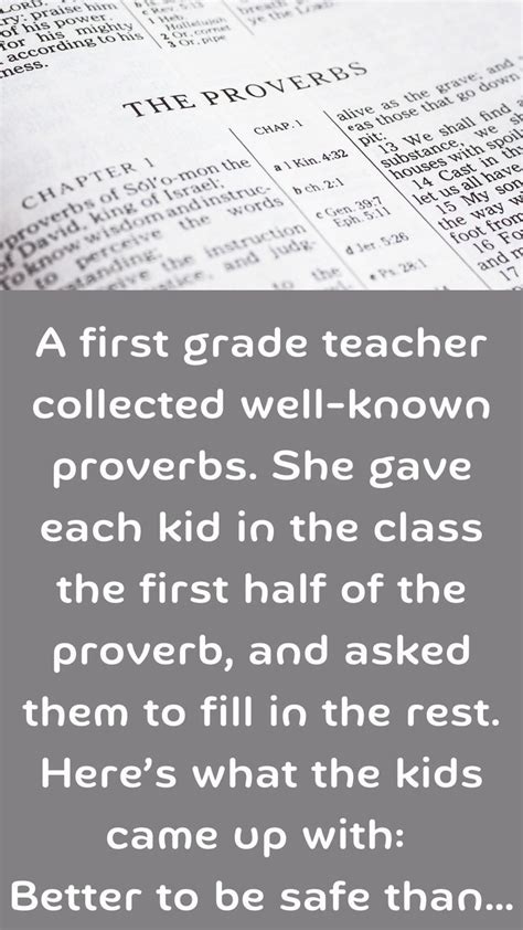 Proverbs In First Grade Teachers Proverbs Funny Long Jokes